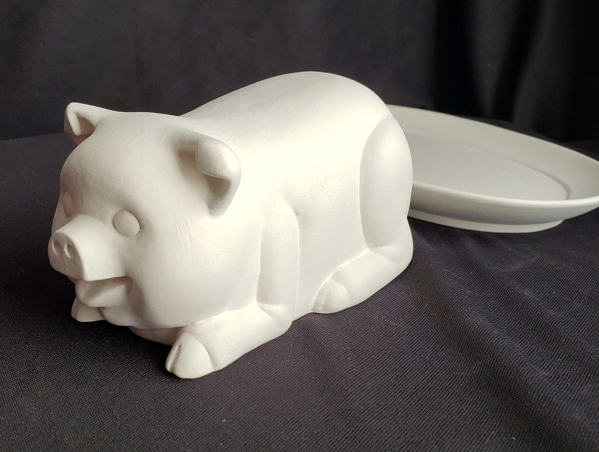 Ceramic Bisque - Pig Butter Dish - Etsy