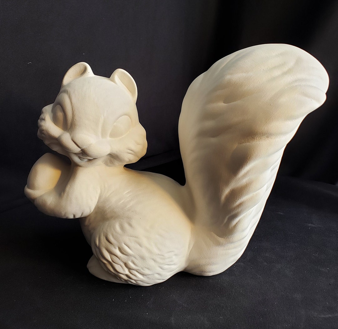 Ceramic Bisque - Large Squirrel With Acorn - Etsy