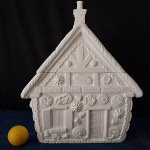 Ceramic Bisque - Gingerbread House Cookie Jar - Etsy