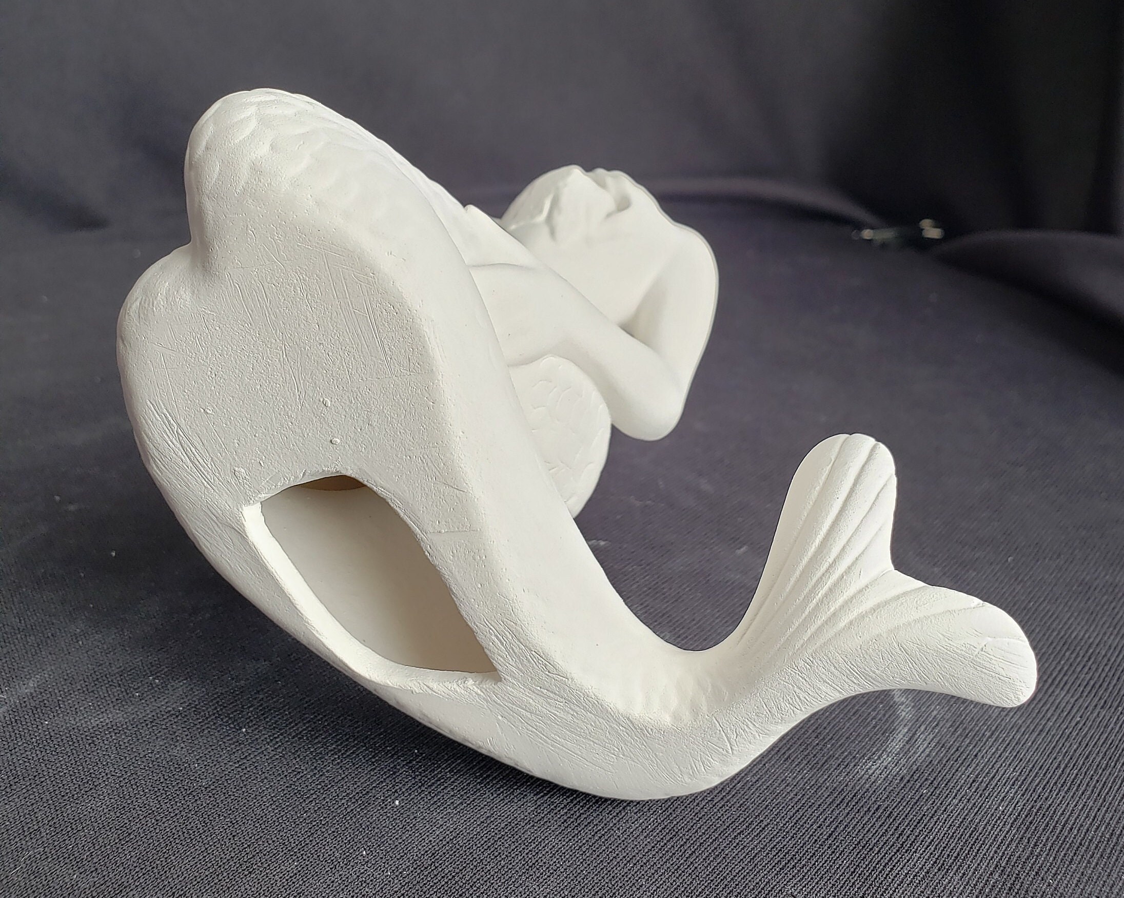Ceramic Bisque Mermaid for Shelf or Aquarium Decoration - Etsy