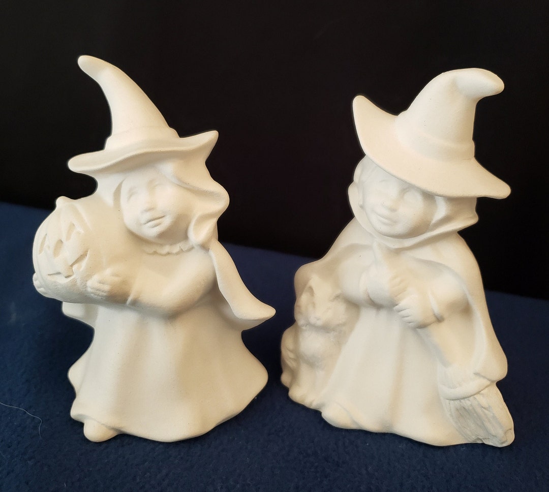 Ceramic Bisque - Cute Halloween Witches / Set of 2 - Etsy