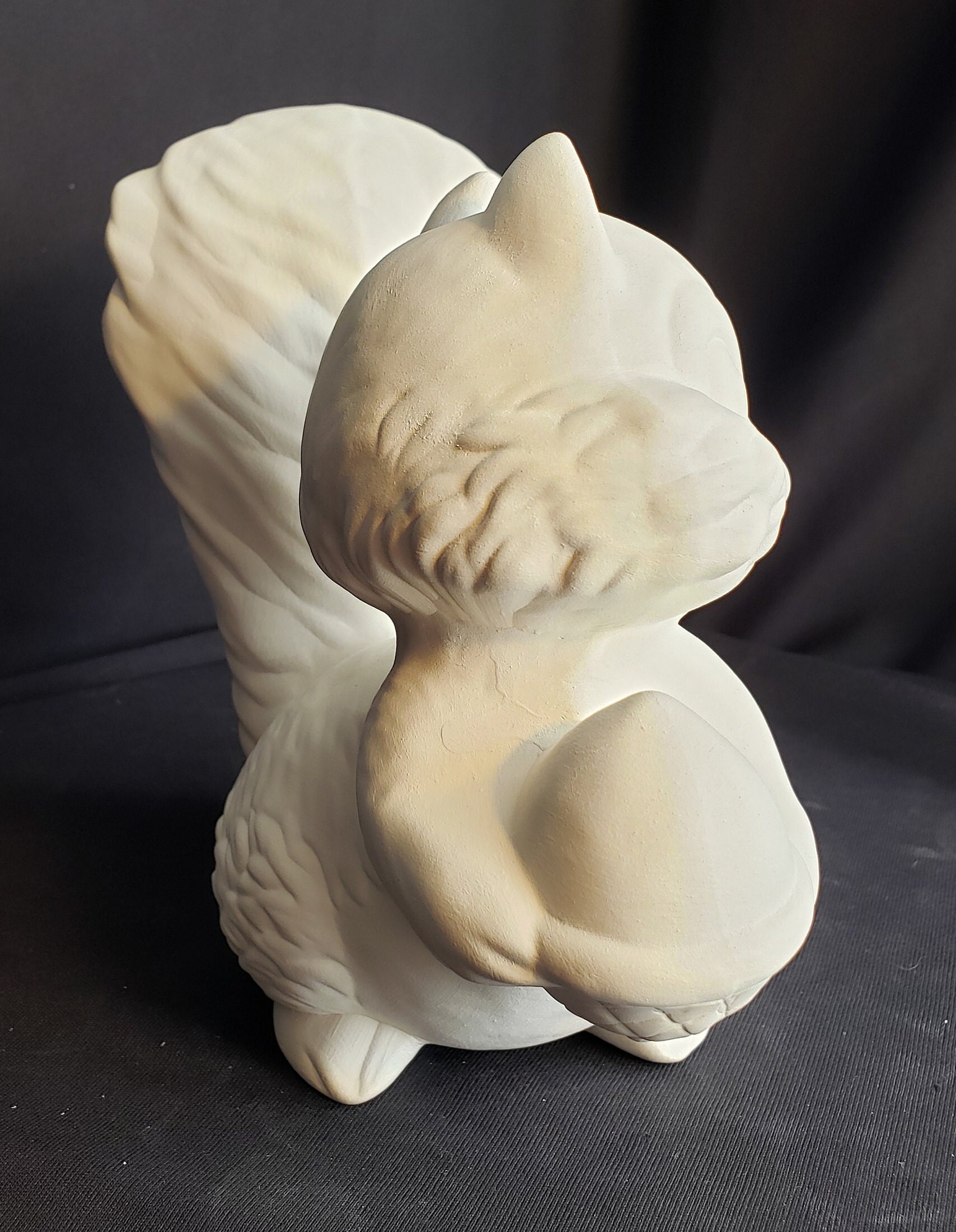 Ceramic Bisque Large Squirrel With Acorn - Etsy