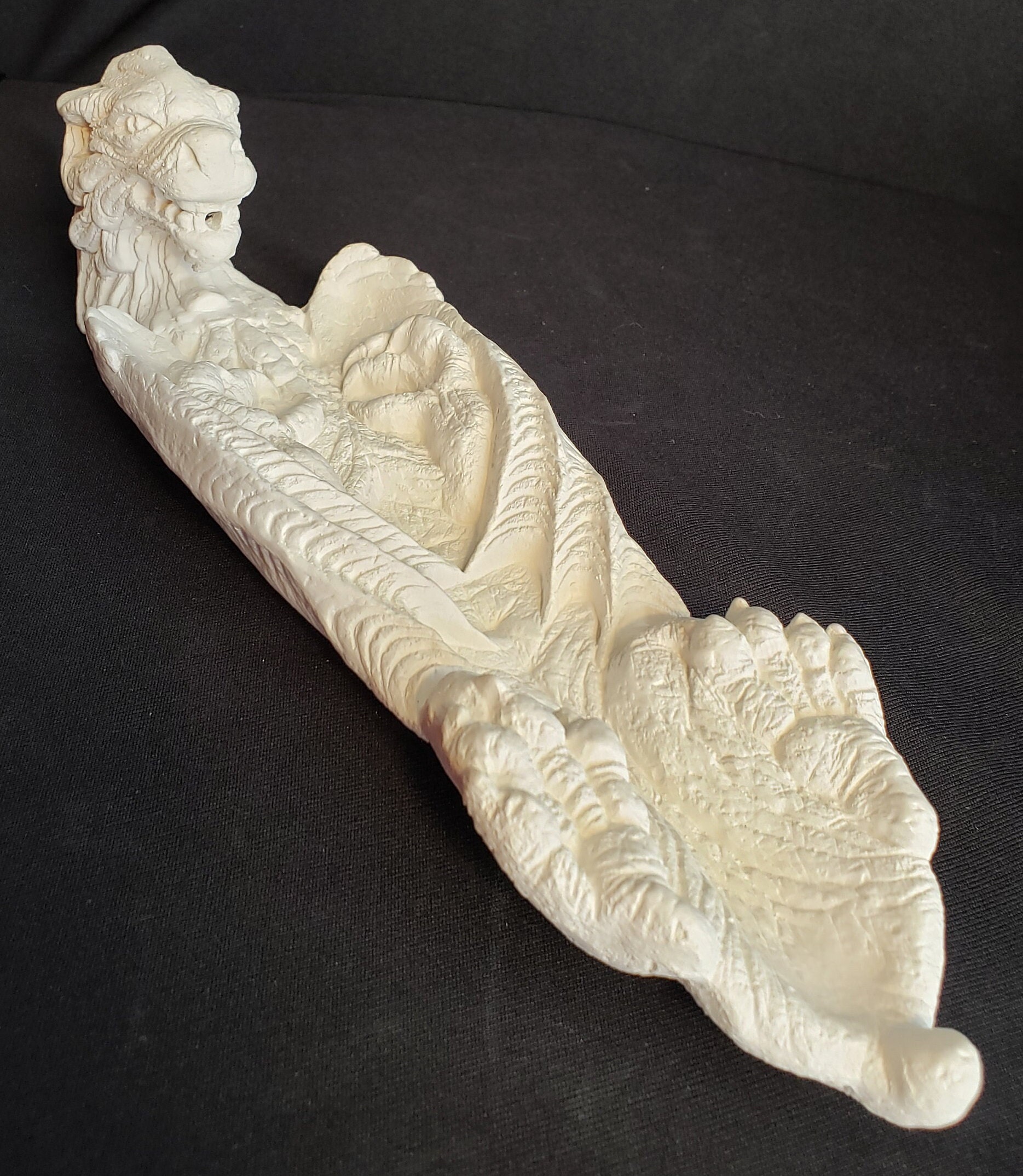 Ceramic Bisque Laying Winged Dragon Incense Ash Catcher / | Etsy