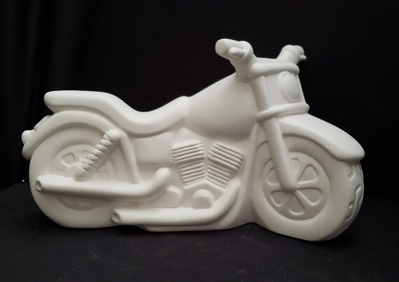Ceramic Bisque Vintage Motorcycle | Etsy