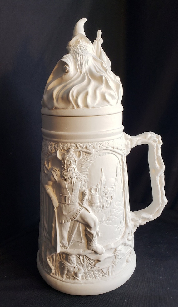 Ceramic Bisque Very Large Wizard Fantasy Stein | Etsy