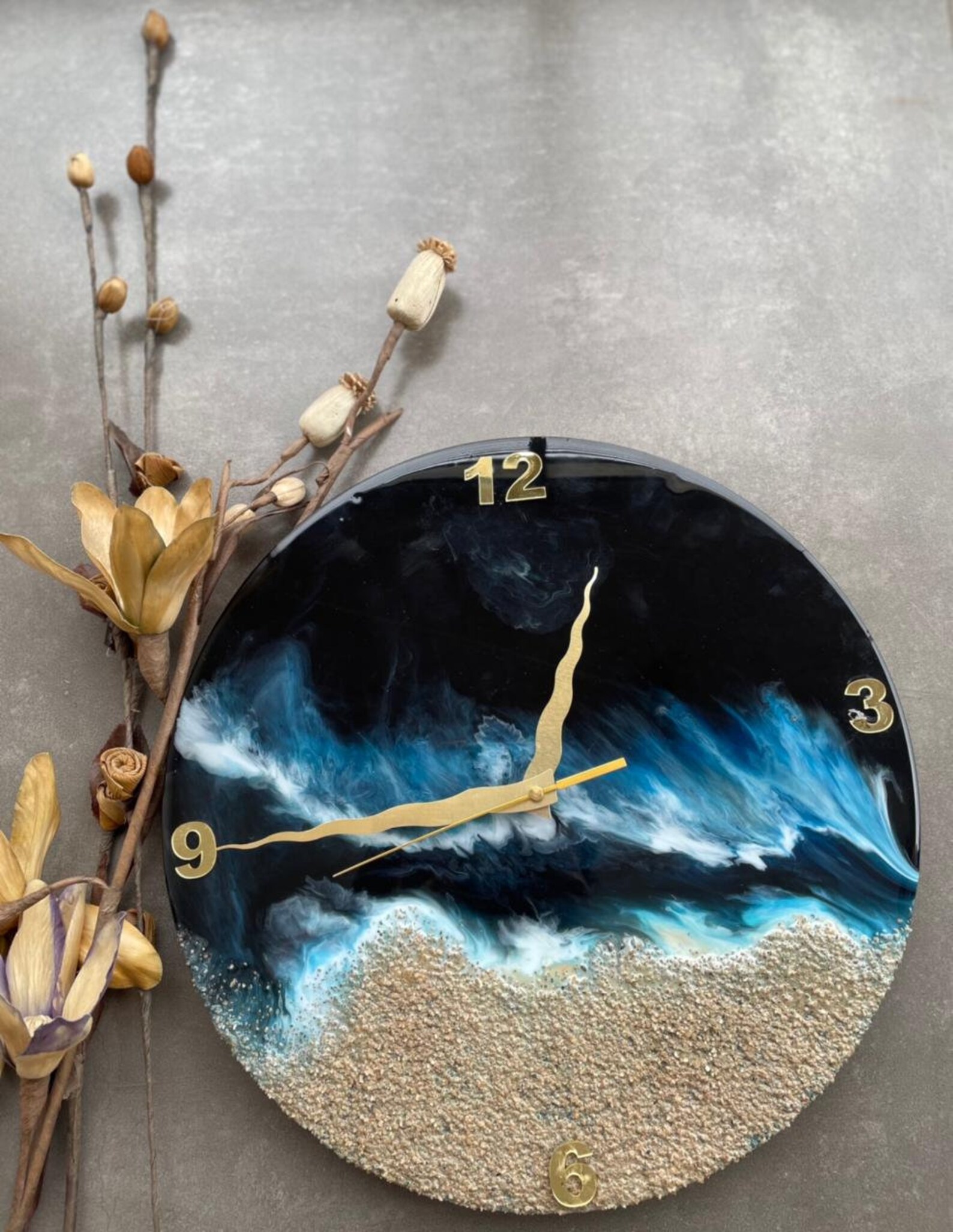 Epoxy Clock, Designer Epoxy Wall Clock for Office Decor,resin Clock ...