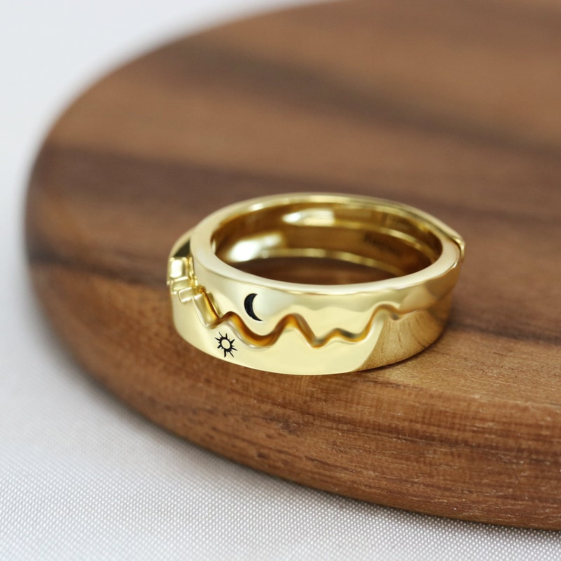 Sun and Moon Rings Set for Couples - Etsy