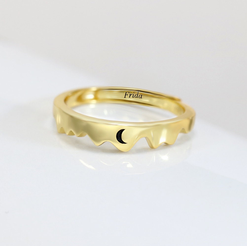 Sun and Moon Matching Rings Set Couples Ring Set Promise - Etsy