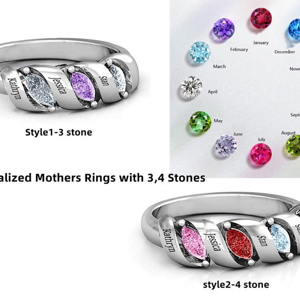 Sterling Silver Mothers Grandmothers Rings - Etsy