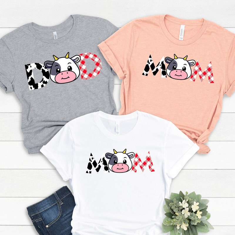 Mom and Dad Cow Themed Svg - Etsy