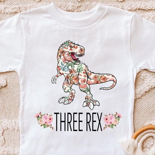 Three Rex Tshirt Dinosaur Shirt 3rd Birthday Shirt - Etsy