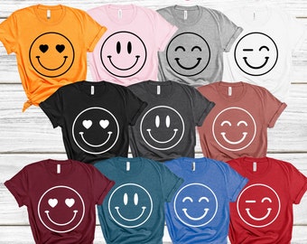 Smiley Face Shirt Women | Etsy