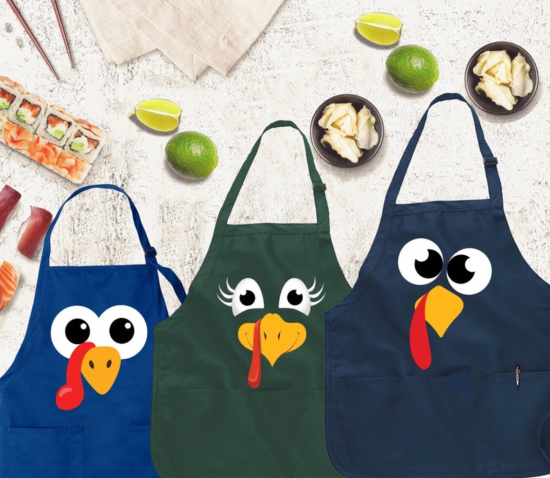 Personalized Thanksgiving Aprons for Women Men Cute Turkey - Etsy