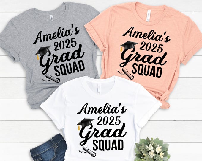 Personalized Grad Squad Family Shirt, Graduate Photo Shirt, Finally ...