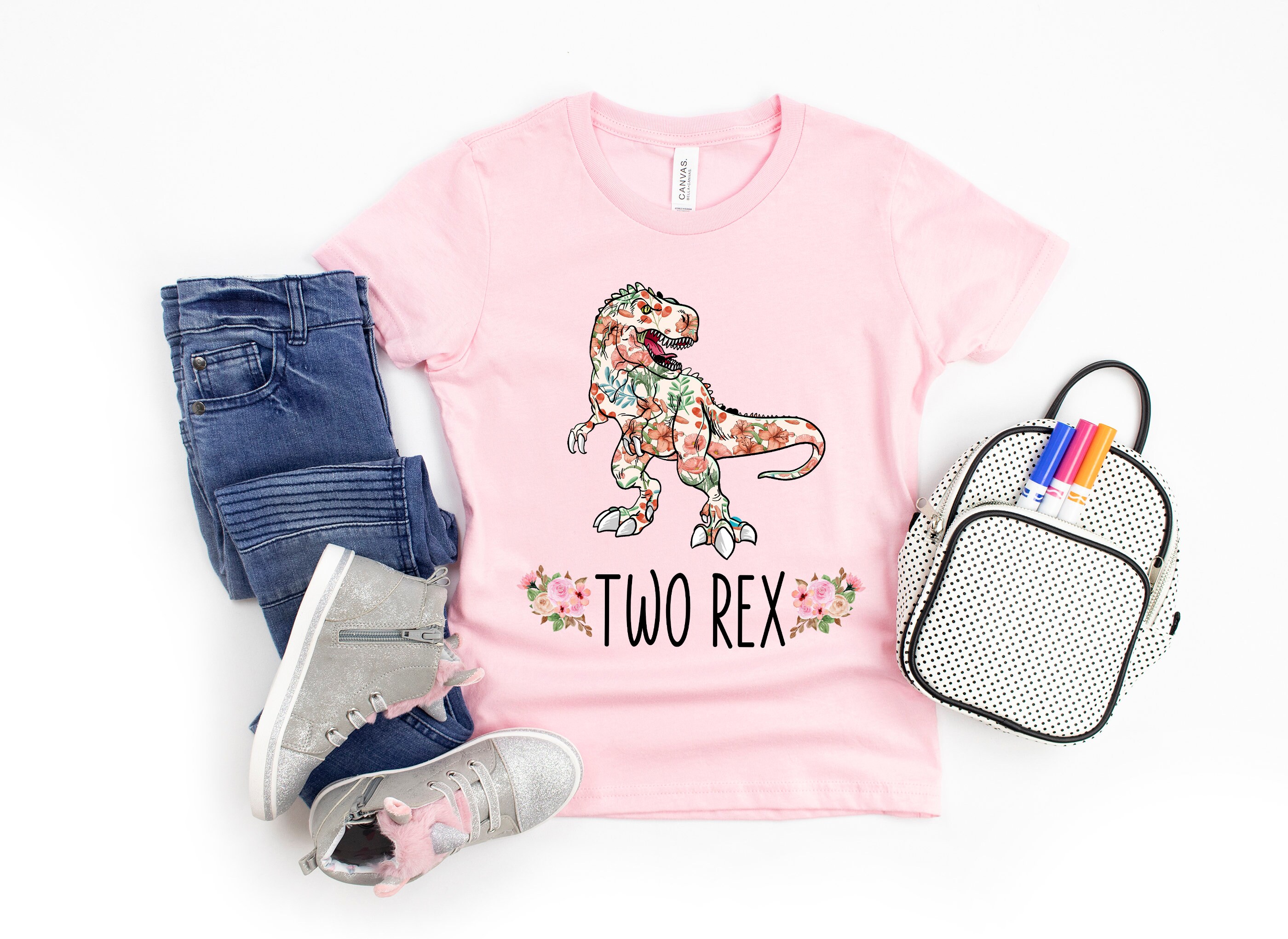 Two Rex Tee Shirt Personalized Dinosaur Theme Birthday Shirt | Etsy