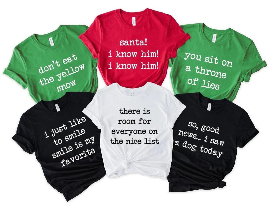 Elf Movie Quotes Shirts, Funny Elf Quotes, Elf Movie Quote Shirts ...