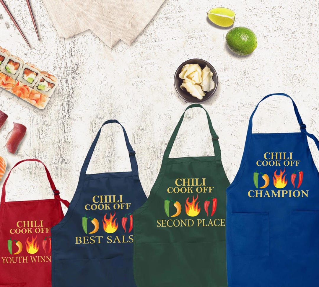 Personalized Chili Cook off Aprons, Custom Hot Pepper Cooking Contest ...