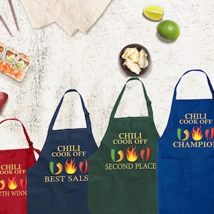 Personalized Chili Cook off Aprons, Custom Hot Pepper Cooking Contest ...