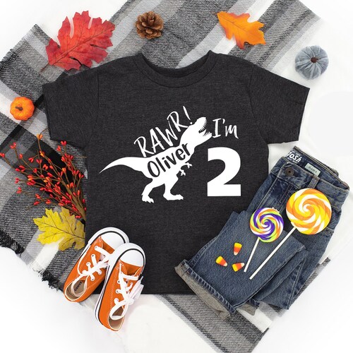 Rawr I'm Two 2nd Birthday Dinosaur Shirt Turning 2 - Etsy