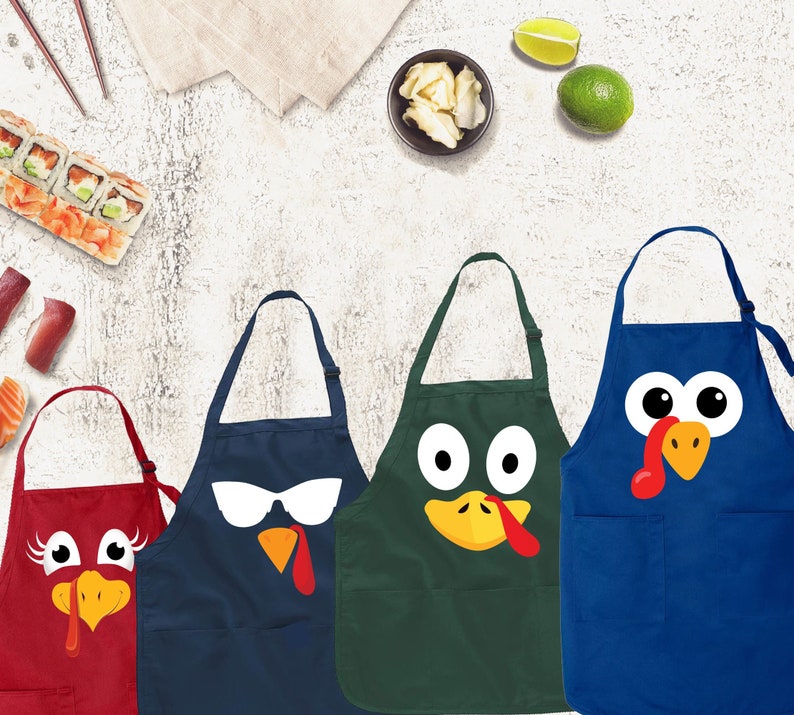 Personalized Thanksgiving Aprons for Women Men Cute Turkey - Etsy