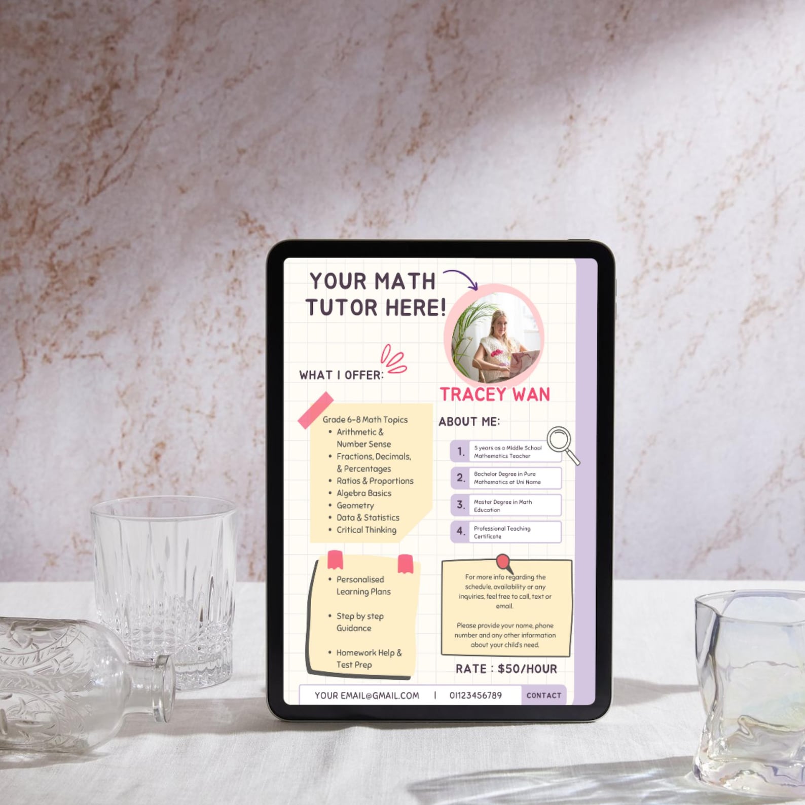Editable Tutoring Flyer: Elementary & Middle School, Canva Template ...