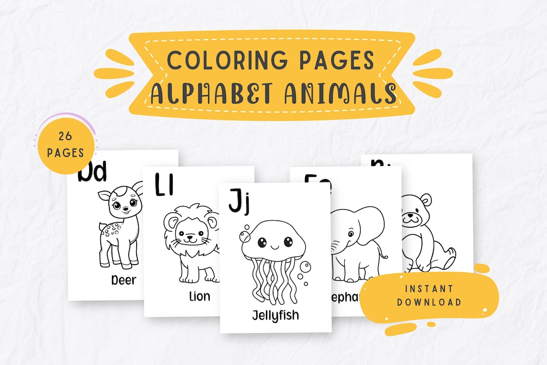 ABC Animal Coloring Pages | Preschool Activity | Alphabet Learning ...