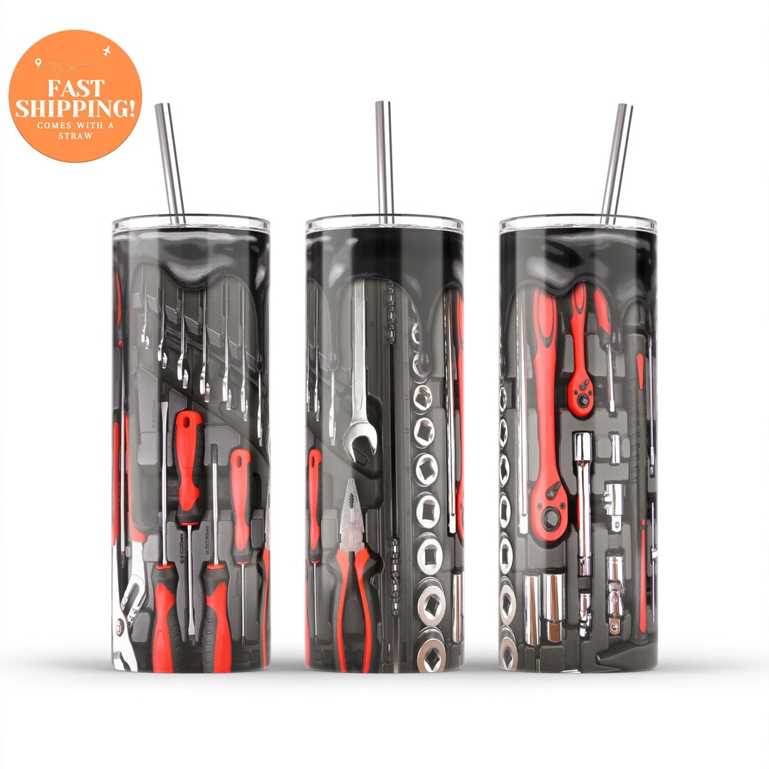 Mechanic Tumbler With Straw, Mechanic Tools Tumbler for Handyman Gift ...