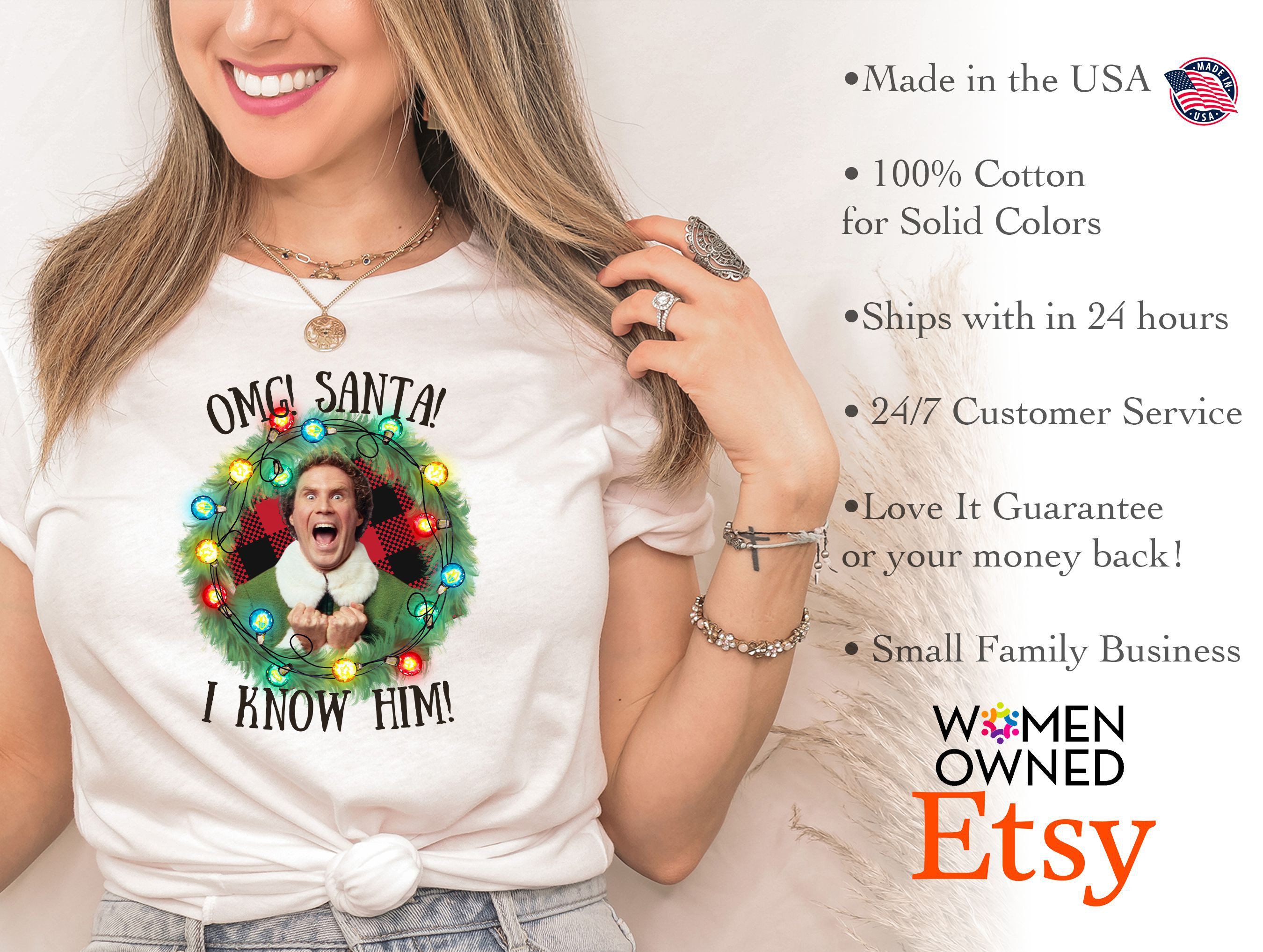OMG Santa Shirt Buddy the Elf Santa I Know Him Funny - Etsy
