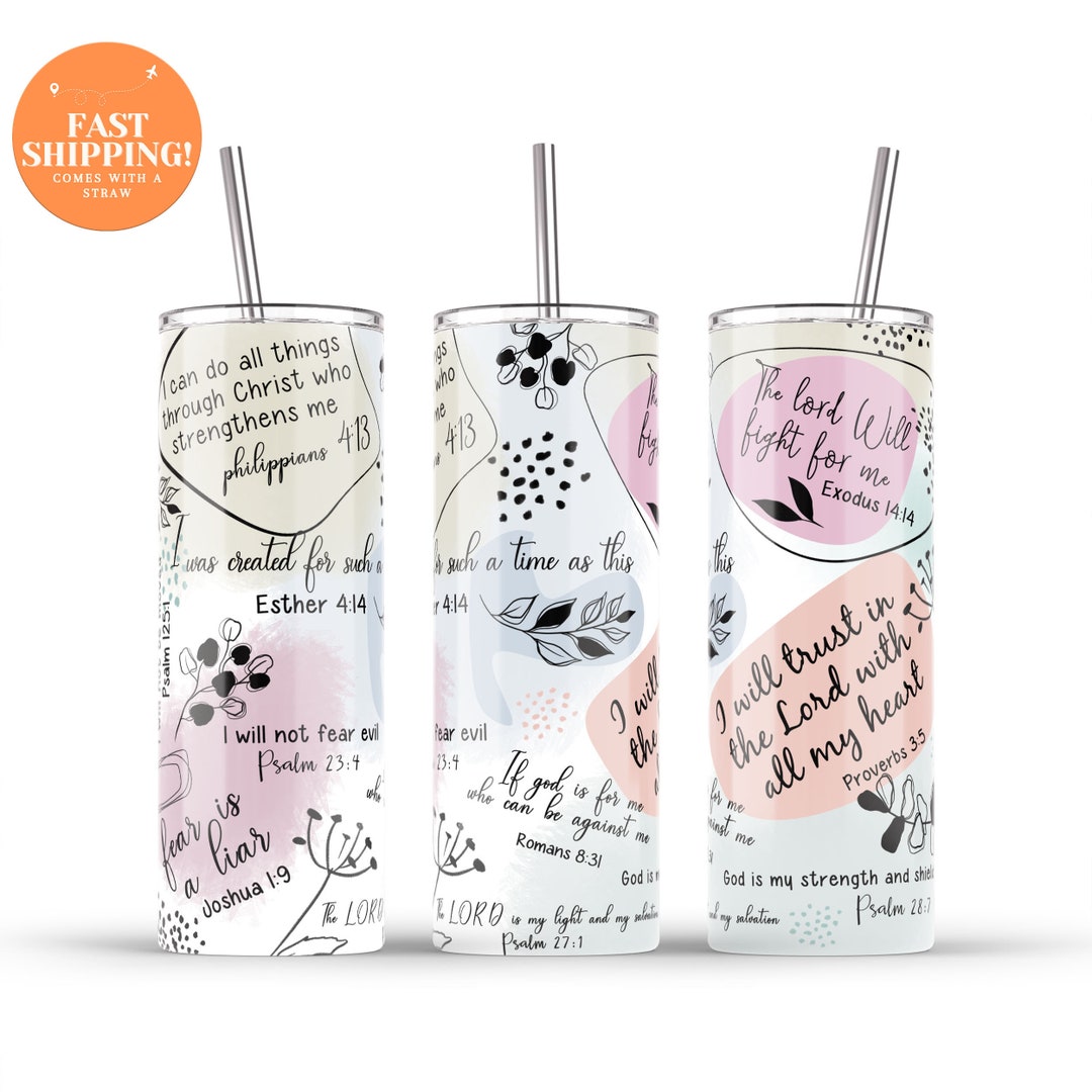 Inspirational Geometric Bible Verse Tumbler, Christian Bible Verse ...