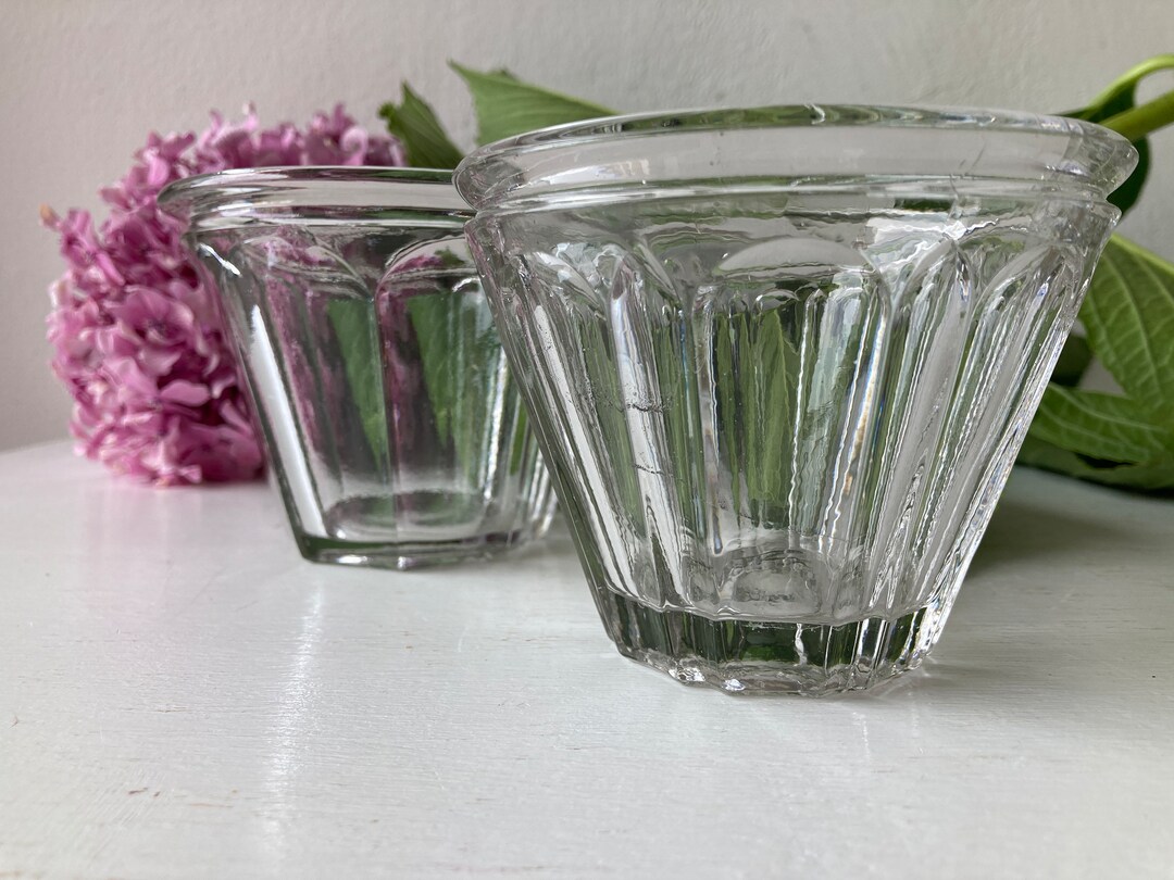 2 X French Antique Tulip Shaped Jelly Jars, Vintage French Jam Jars ...