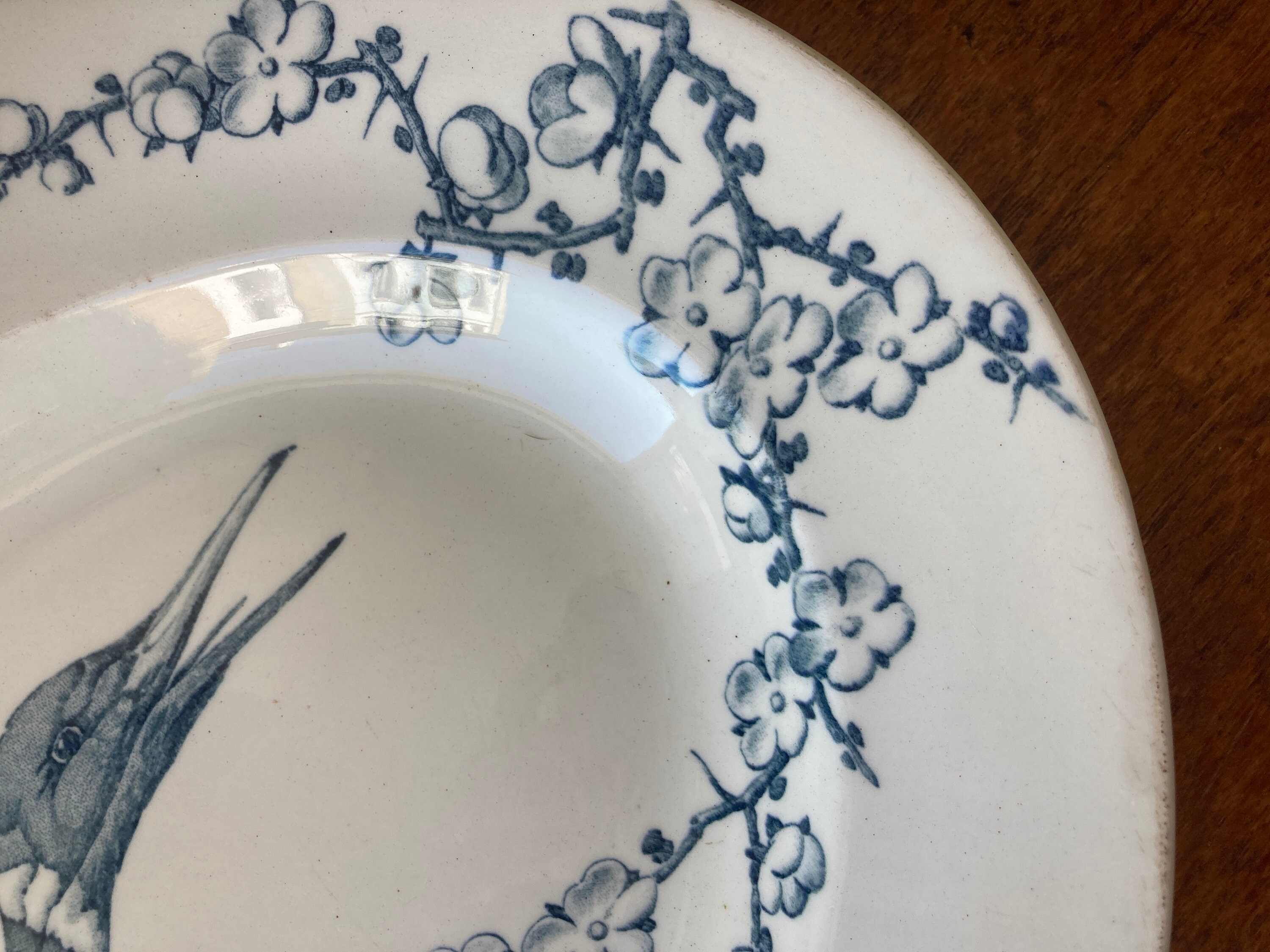 French Vintage Blue and White Duck Platter, Bertin Tissier Et Cie, Rue ...