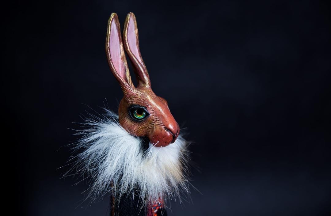 OOAK Ginger Rabbit, Forest Creature in Autumn Colors, Fantasy Hare - Etsy