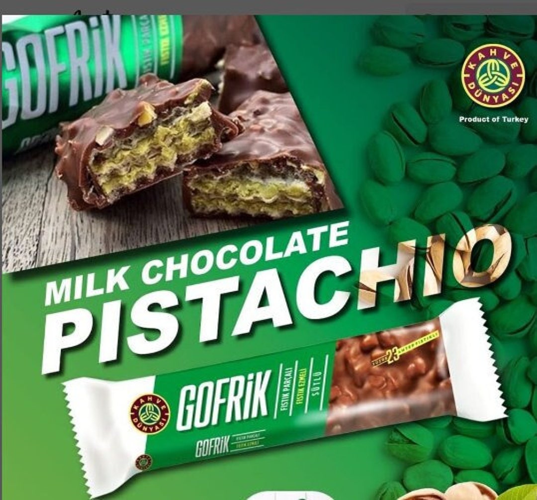 24 Pieces Box Turkish Gourmet Chocolate Wafers With Fresh Pistachio ...