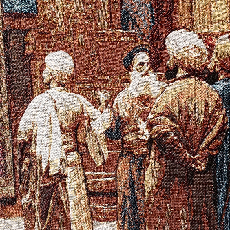 Jean-leon Gerome Painting the Carpet Merchant Woven Tapestry 28″ X 28 ...