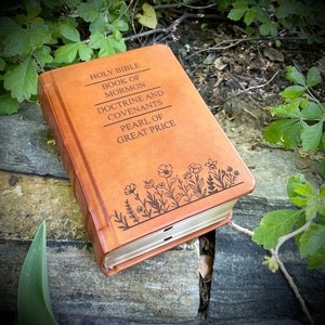 Handcrafted Leather LDS Quad: Book of Mormon, Triple Combination Holy ...