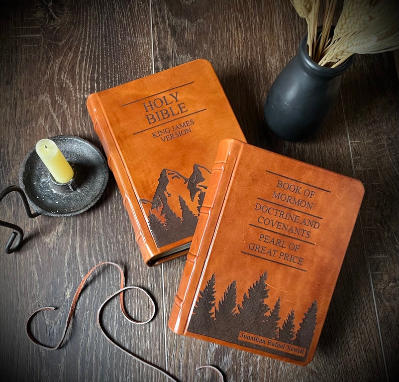 Handcrafted Leatherbound Scripture Set. Holy Bible Triple Combination ...