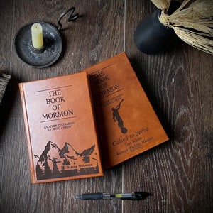 Customizable Leather Book of Mormon: Engraved LDS Scriptures Cover Gift ...