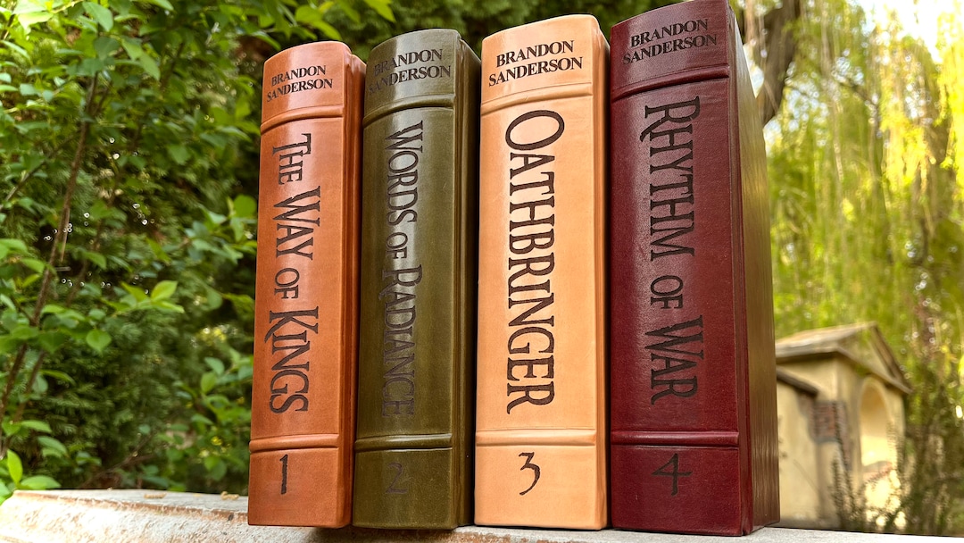 Stormlight Archive Books 1-4 Brandon Sanderson Antique Leather-bound ...