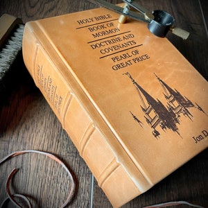 Handcrafted Leather LDS Quad: Book of Mormon, Triple Combination Holy ...