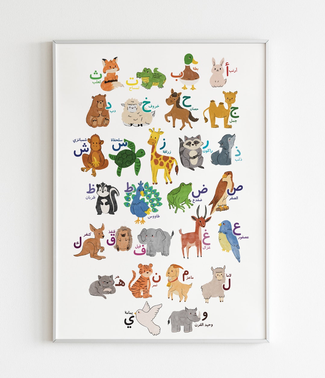 Arabic Alphabet Poster, Arabic Gift, Digital Download, Kids Room Decor ...