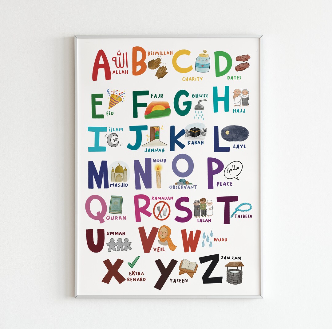 Islamic Alphabet Poster, Islamic Gift, Islamic Digital Download, Eid ...