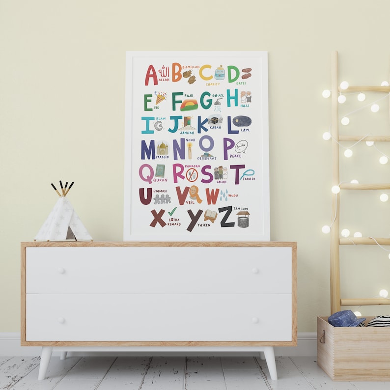 Islamic Alphabet Poster, Islamic Gift, Islamic Digital Download, Eid ...