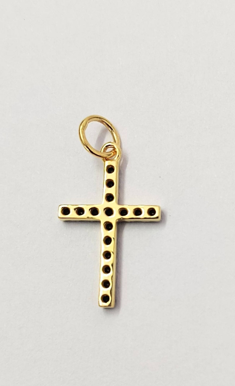 Buy Full Cut Black Diamond Studded Cross Charm, 14K Gold Black Diamond ...