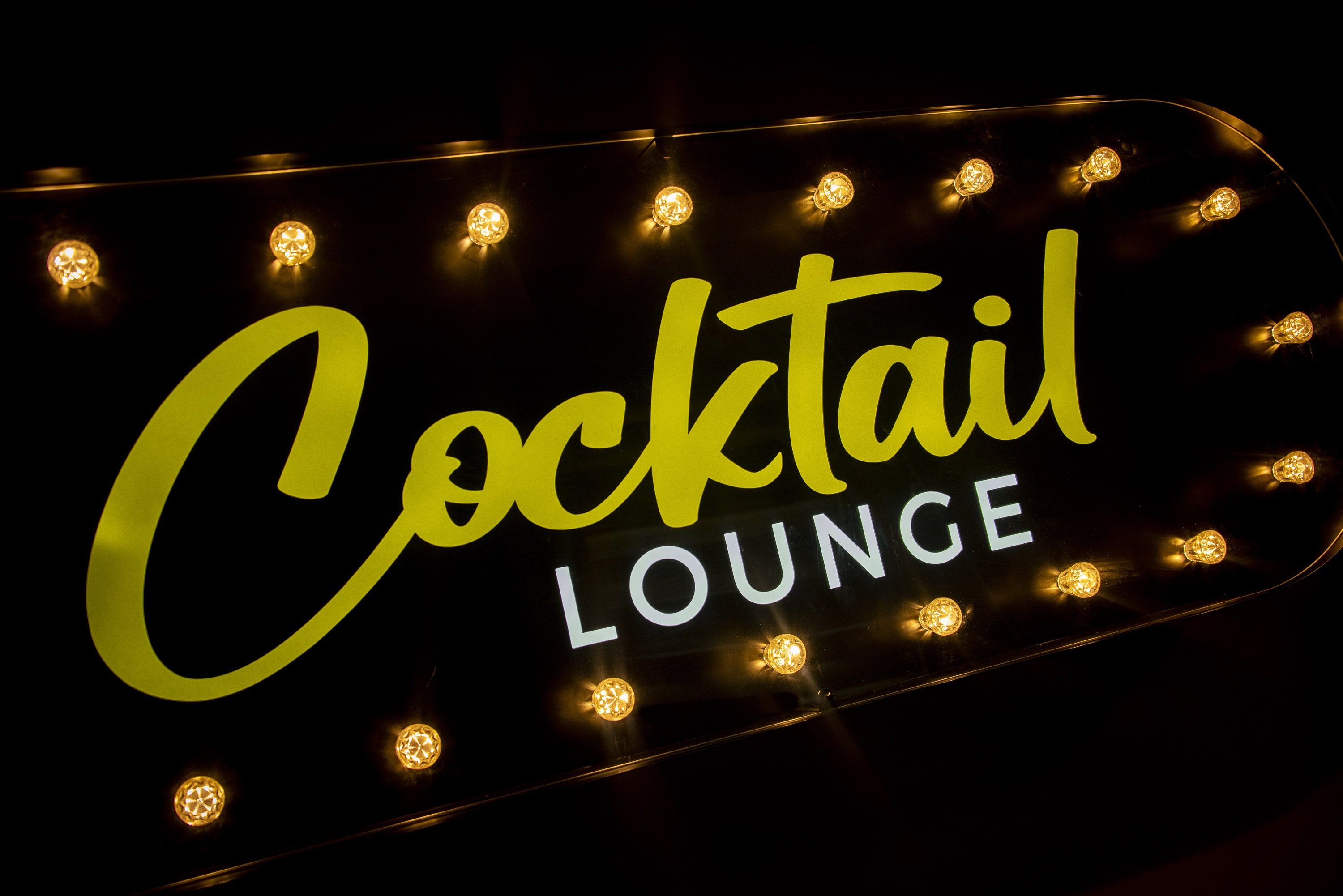 Cocktail & Bar Signage With Fairground Cabachon Lighting Led's! Fully ...