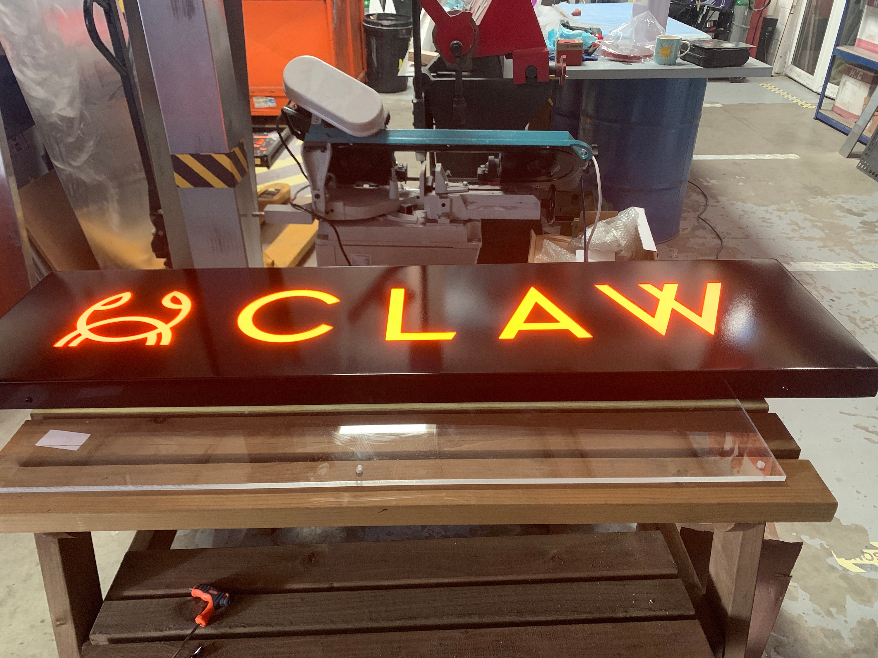 Push Through Acrylic Aluminium Logo Sign Bespoke Sign Tray With Led's ...
