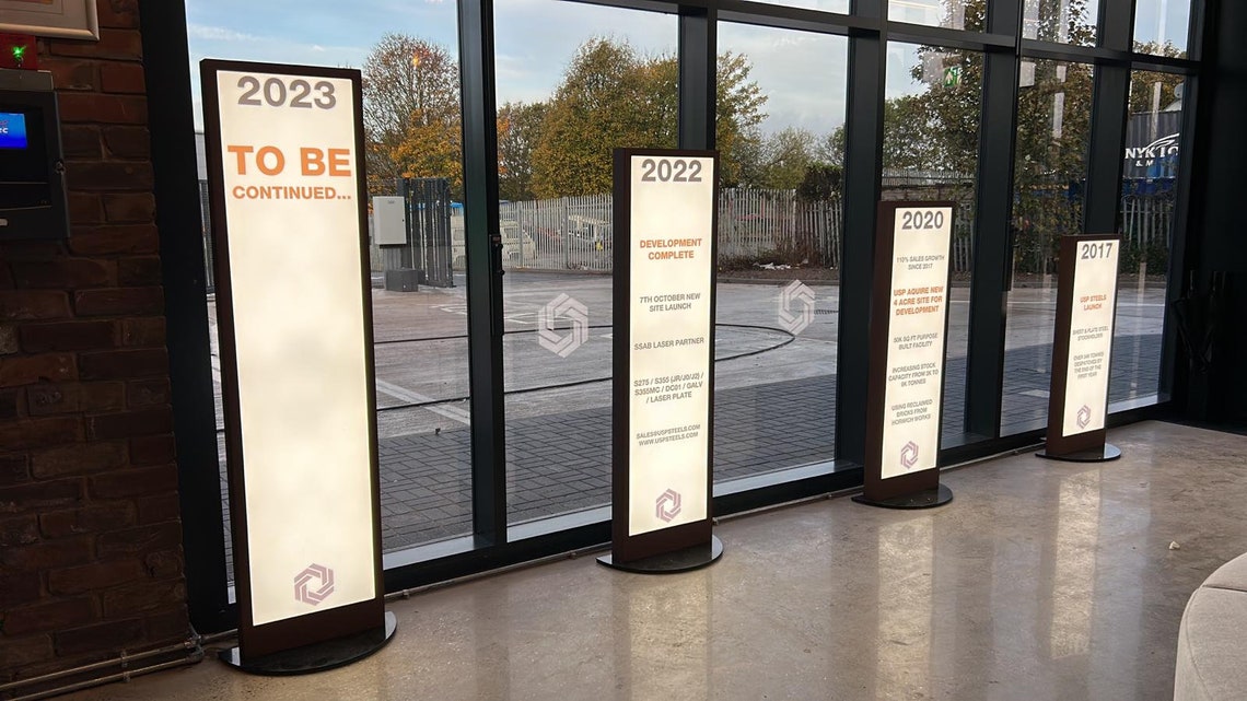 Free Standing Interior Rusted Steel Effect Illuminated Totem With ...