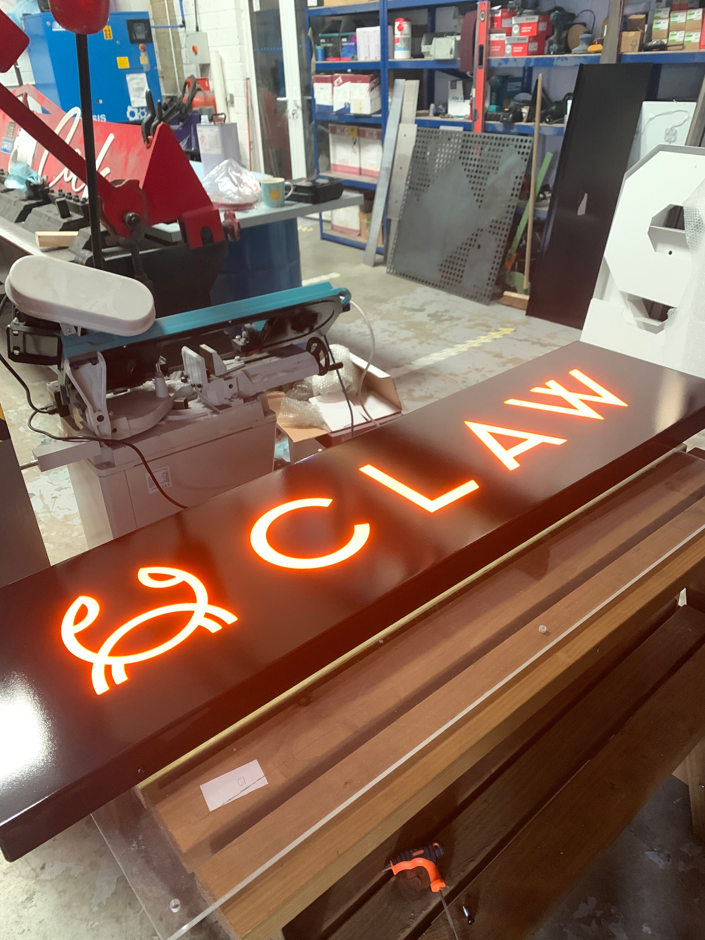 Push Through Acrylic Aluminium Logo Sign Bespoke Sign Tray With Led's ...