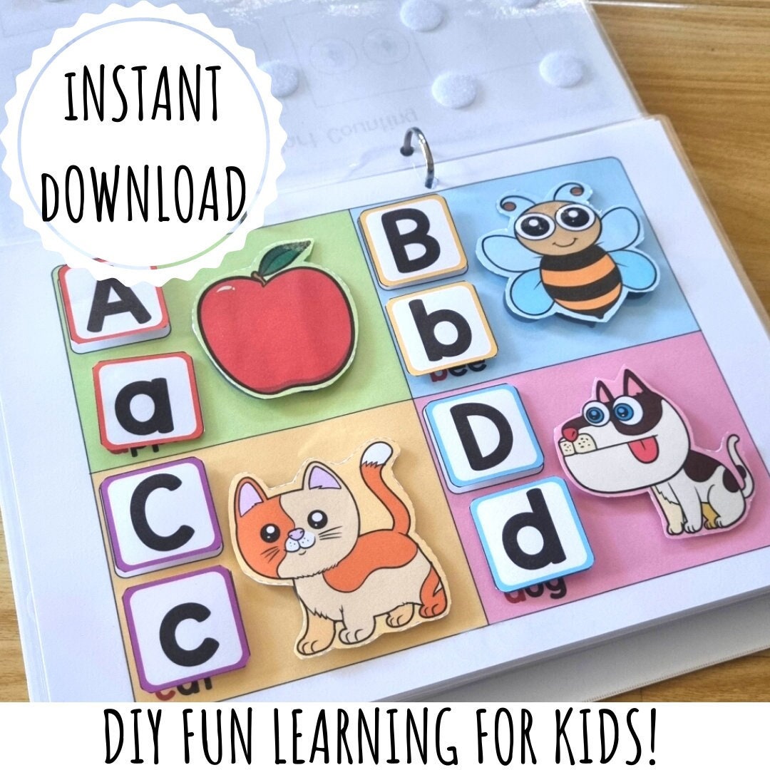 ABC Printable Silent Book, Kids Learning, Homeschool Activity - Etsy