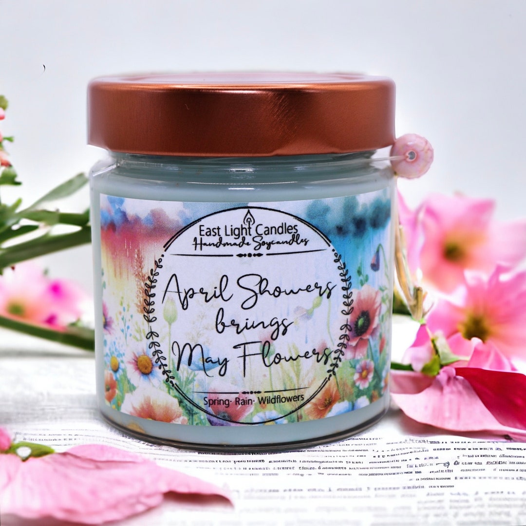 April Showers Brings May Flowers Bookish Candle Candle Book Candle ...