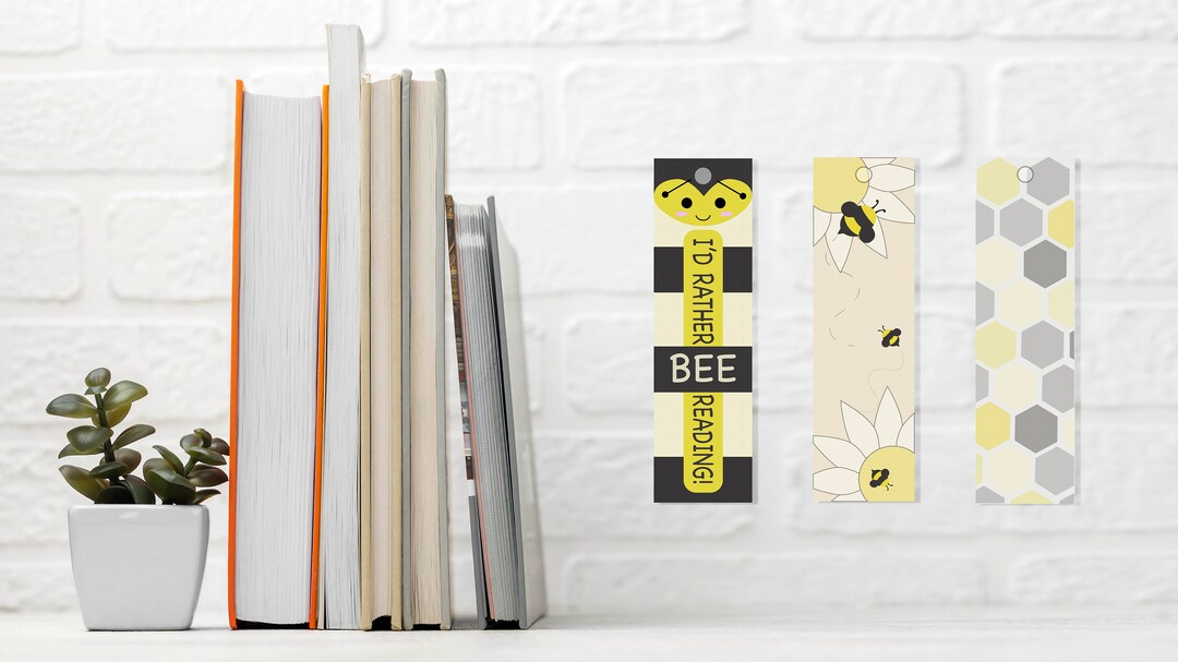 Bee Bookmarks, (3x 2"x7") Digital Print, PNG Files - Etsy